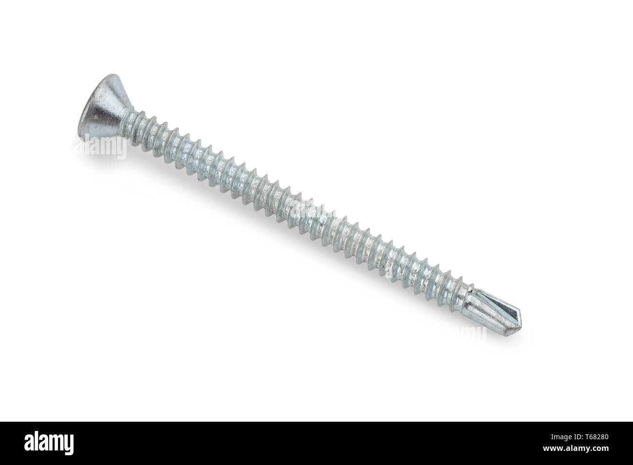 Steel screw isolated on white background Stock Photo - Alamy