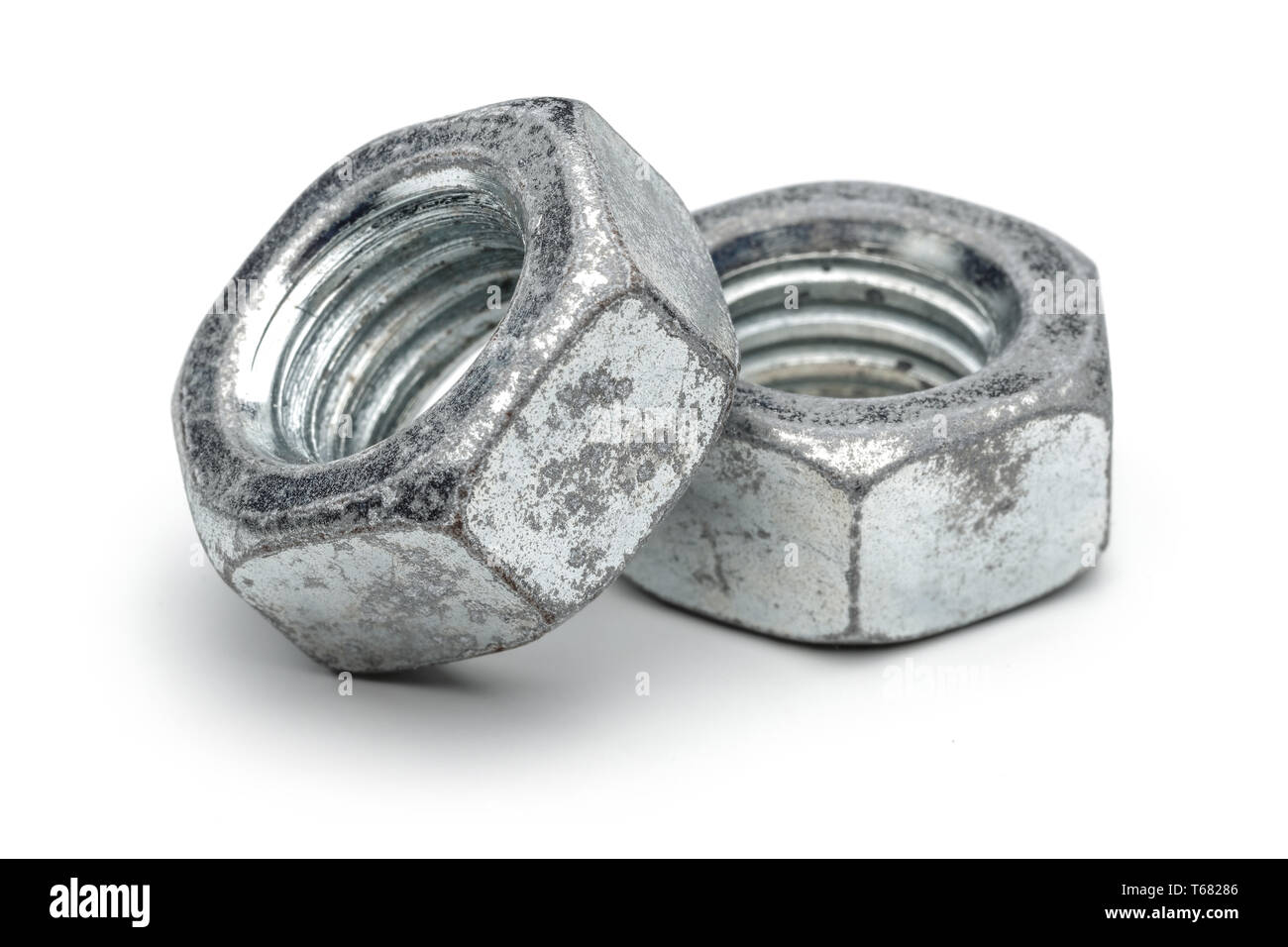 Steel screw nuts isolated on white background Stock Photo - Alamy