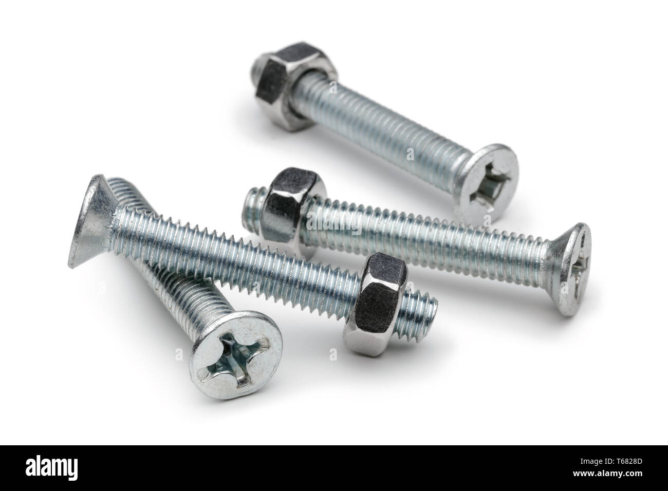 Steel screw and nut isolated on white background Stock Photo - Alamy