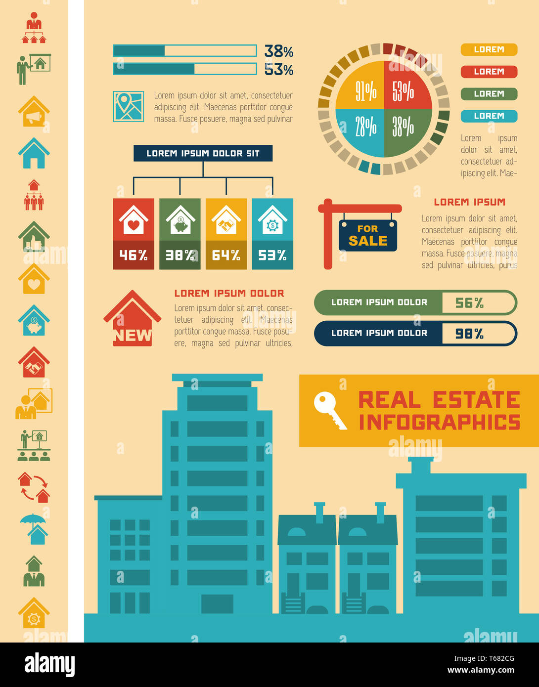 Real Estate Infographics Stock Photo - Alamy