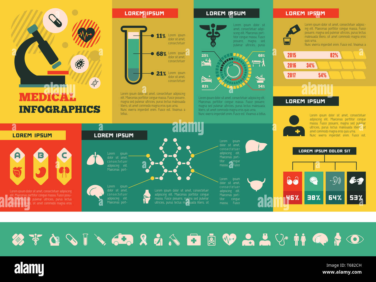 Medical Infographic Template Stock Photo - Alamy