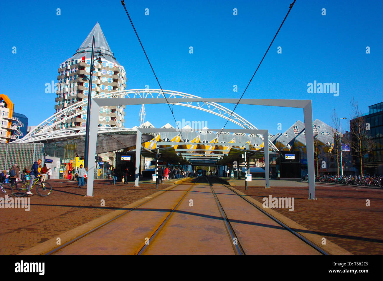 Daily city chaos in the hectic and modern station of the metropolis of ...