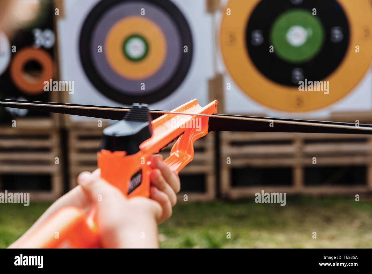 Valencia, Spain - April 29, 2019: Adventurous child playing to throw ...