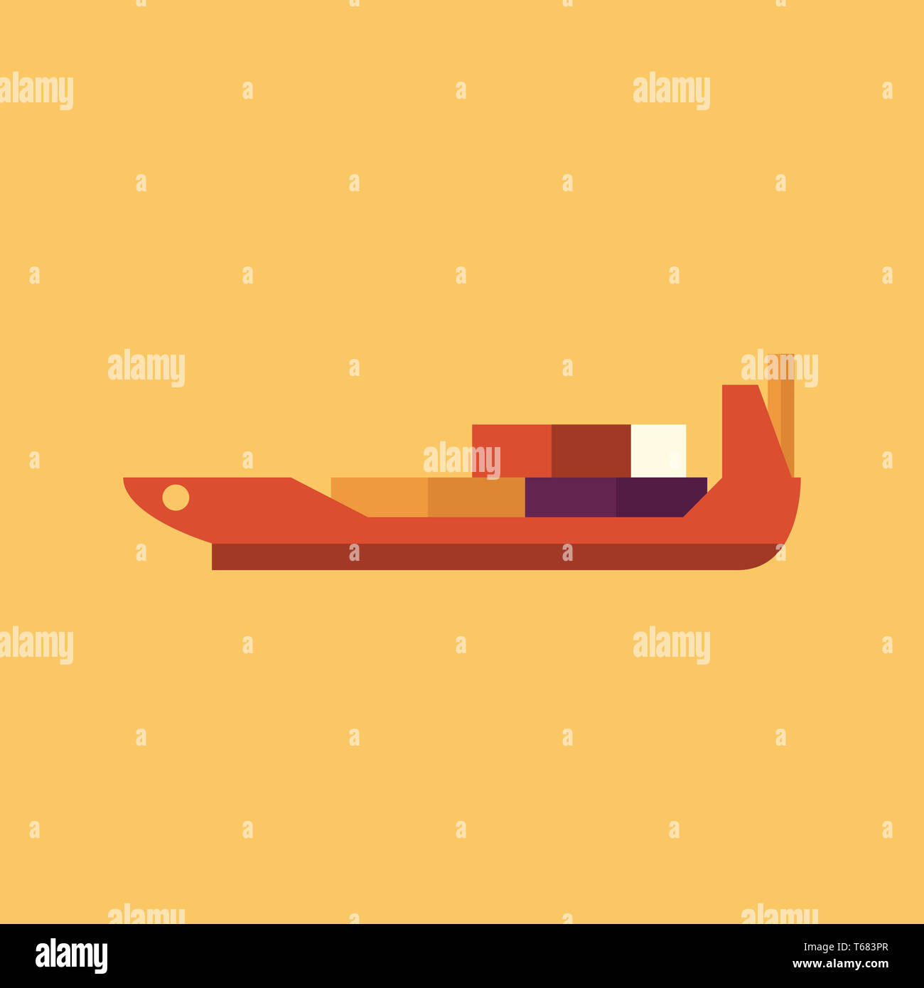 Ship. Transportation Flat Icon Stock Photo - Alamy