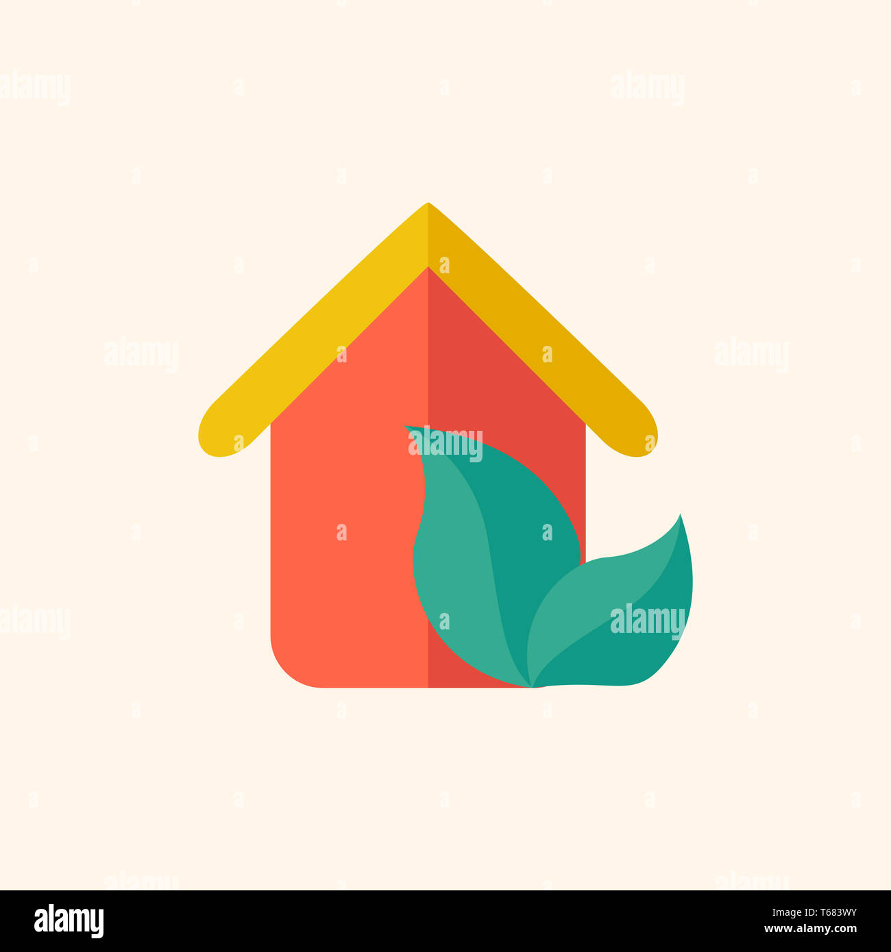 Eco-friendly House Flat Icon Stock Photo - Alamy