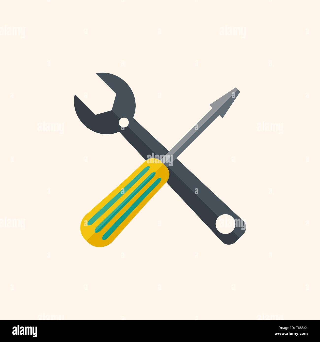 Service Flat Icon Stock Photo - Alamy