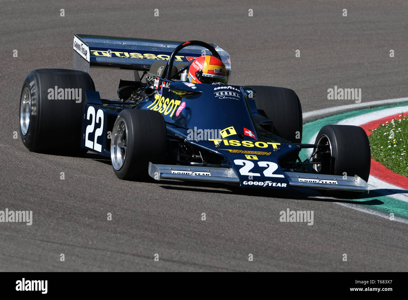 Imola, 27 April 2019: Historic 1976 F1 Ensign ex Ronnie Kessel driven ...