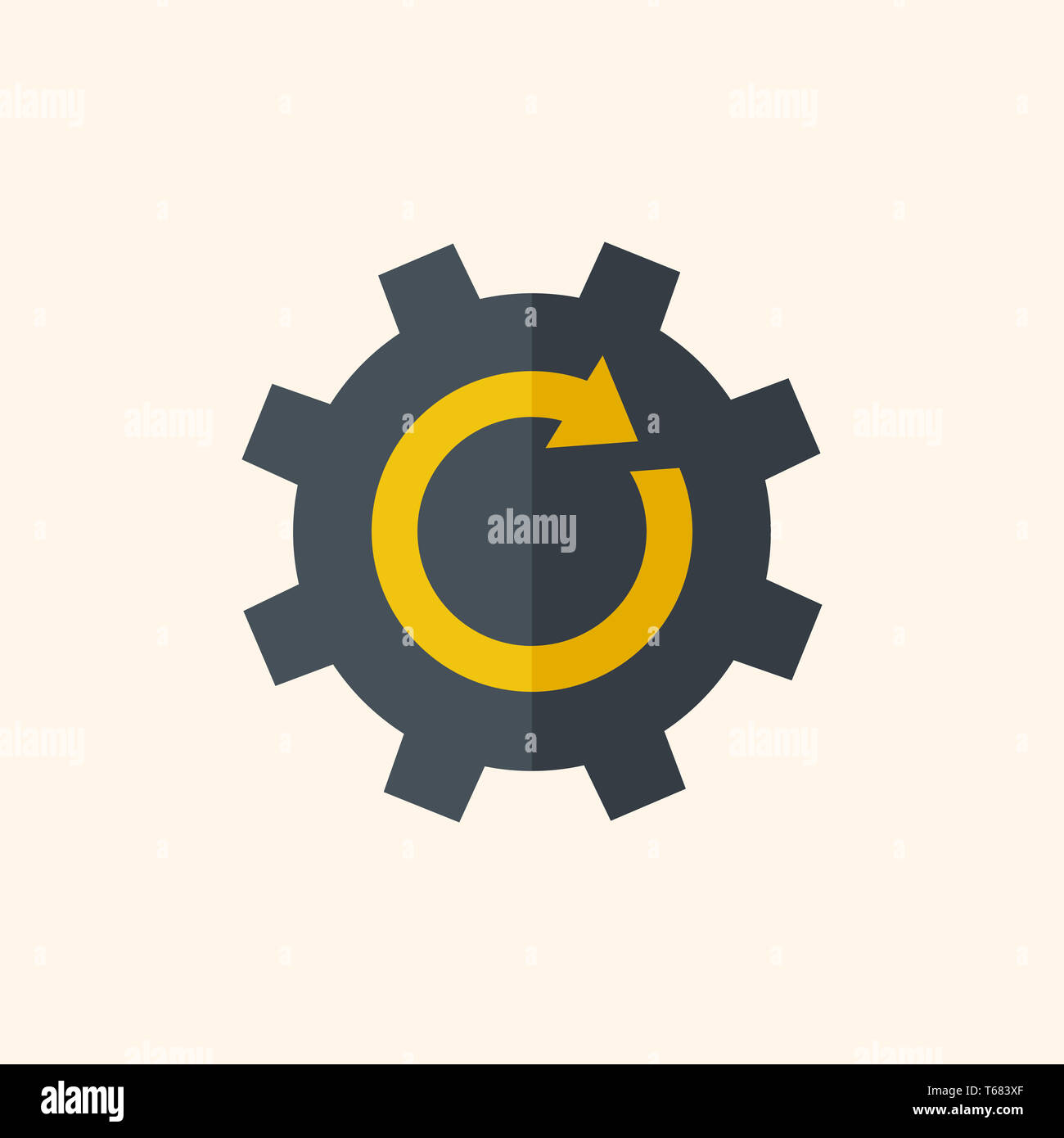 Flat illustration gear hi-res stock photography and images - Alamy