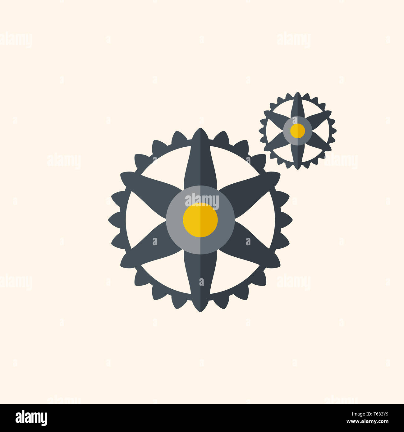 Gear Flat Icon Stock Photo - Alamy