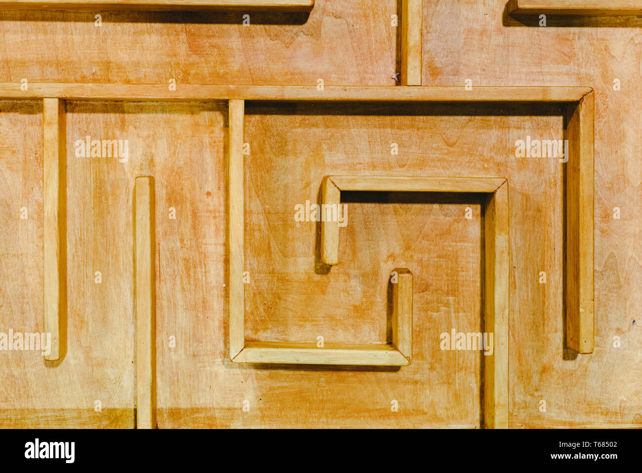 Artisan wooden labyrinth, photo from above Stock Photo - Alamy