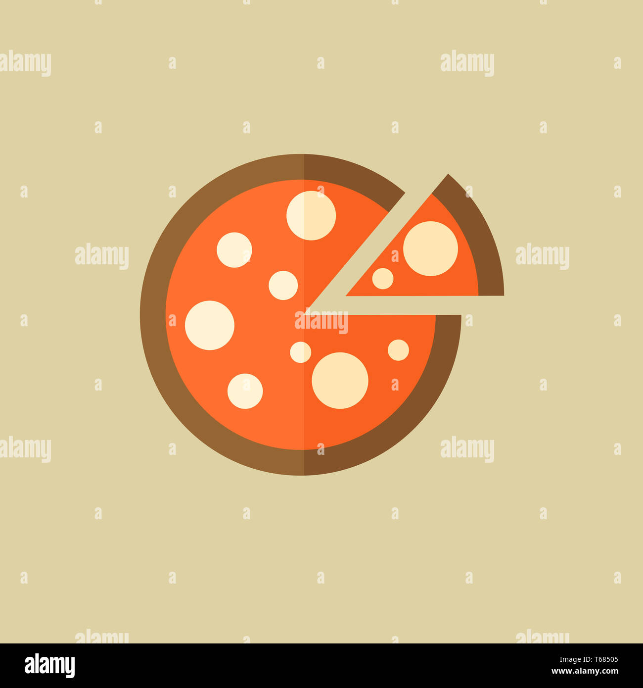 Pizza. Food Flat Icon Stock Photo - Alamy