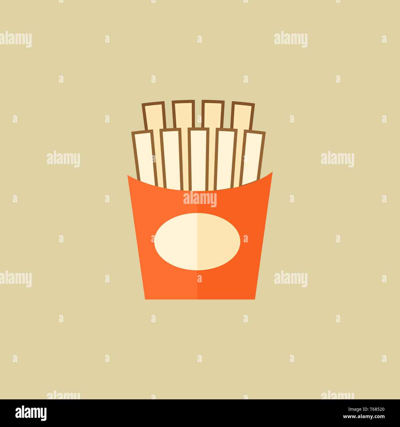 French Fries. Food Flat Icon Stock Photo - Alamy