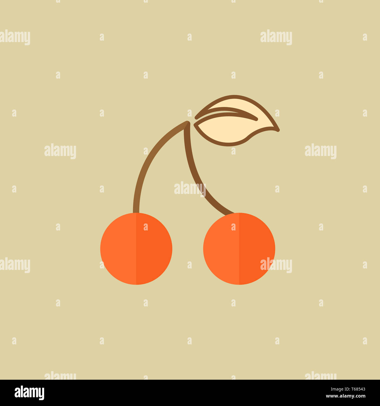 Cherry icon flat simple hi-res stock photography and images - Alamy