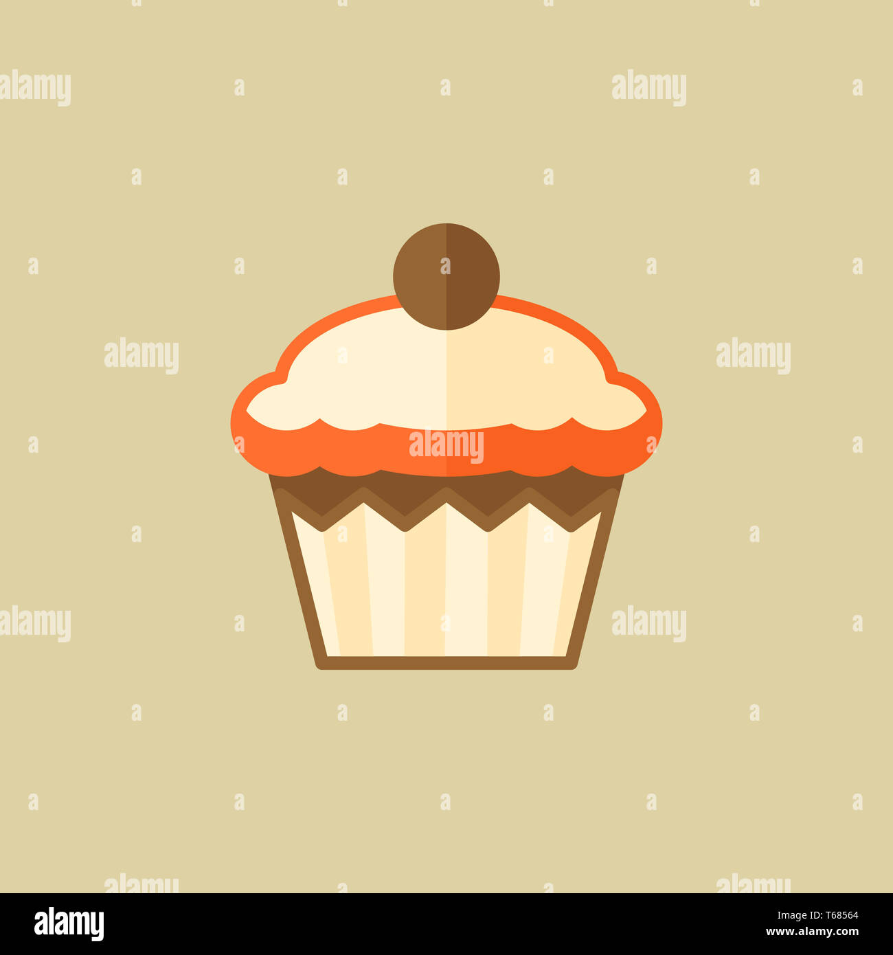 Cupcake. Food Flat Icon Stock Photo - Alamy