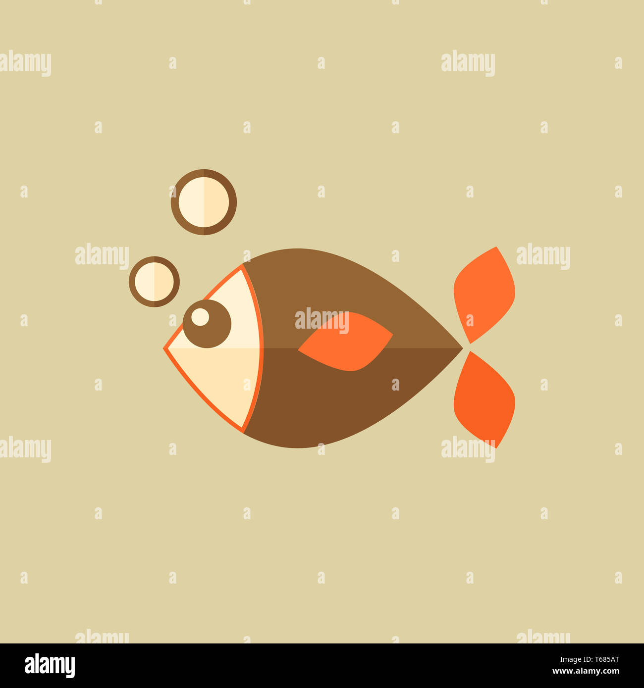 Fish Flat Icon Stock Photo - Alamy