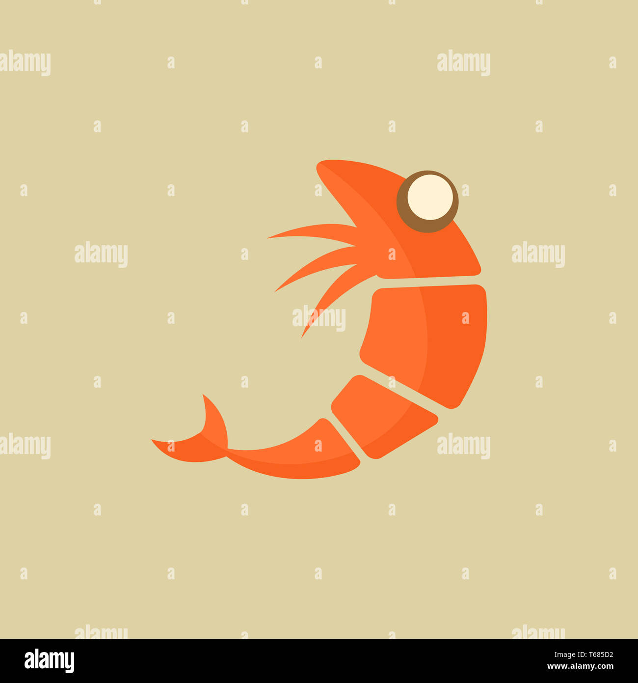 Shrimp. Food Flat Icon Stock Photo - Alamy