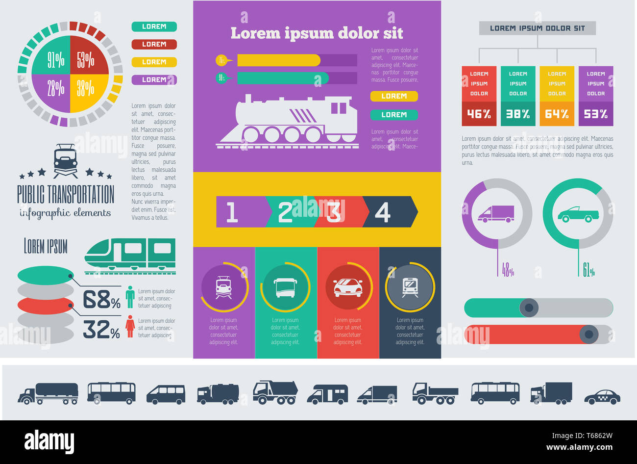 Transportation Infographic Template Stock Photo - Alamy