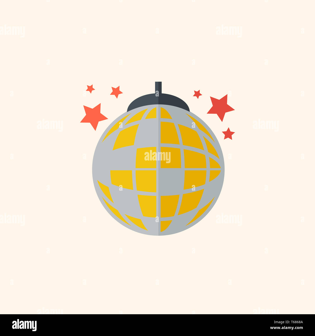 Disco Flat Icon Stock Photo - Alamy
