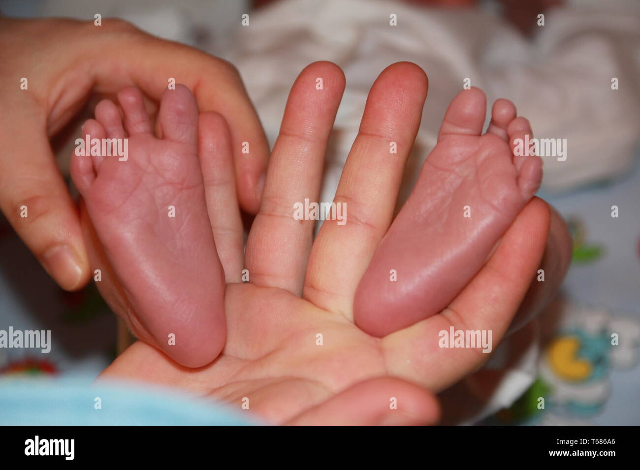 One month old baby's feet Stock Photo - Alamy