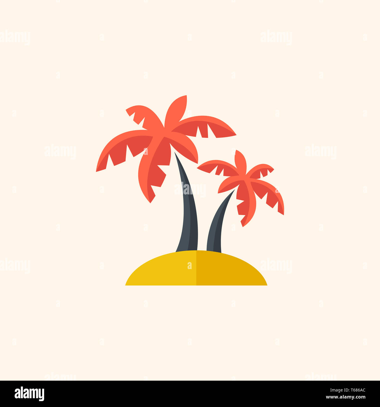 Island palm trees icon hi-res stock photography and images - Alamy