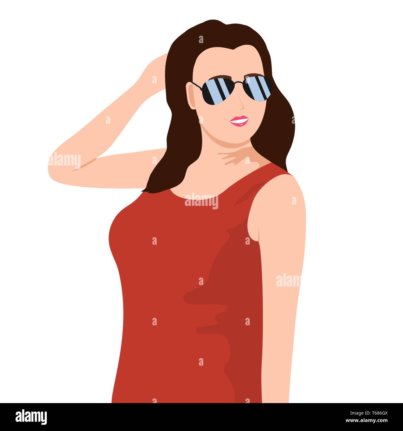 Sun tan woman Stock Vector Images - Alamy
