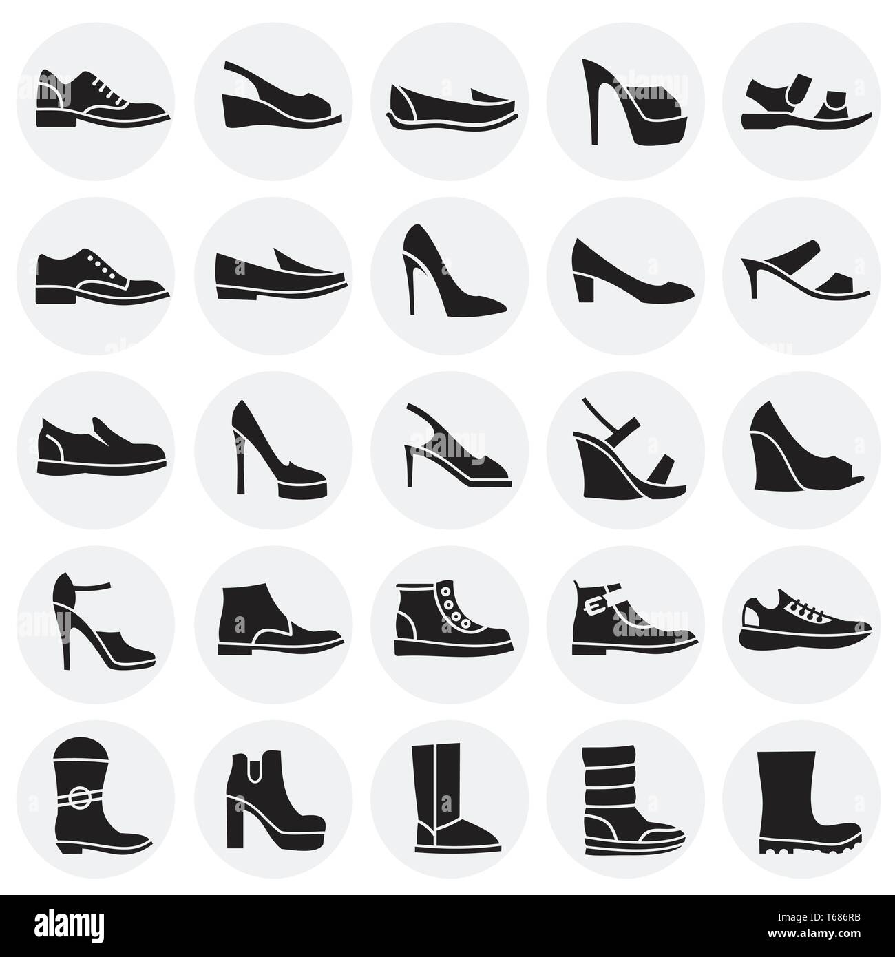 Shoes icons set on background for graphic and web design. Simple vector ...