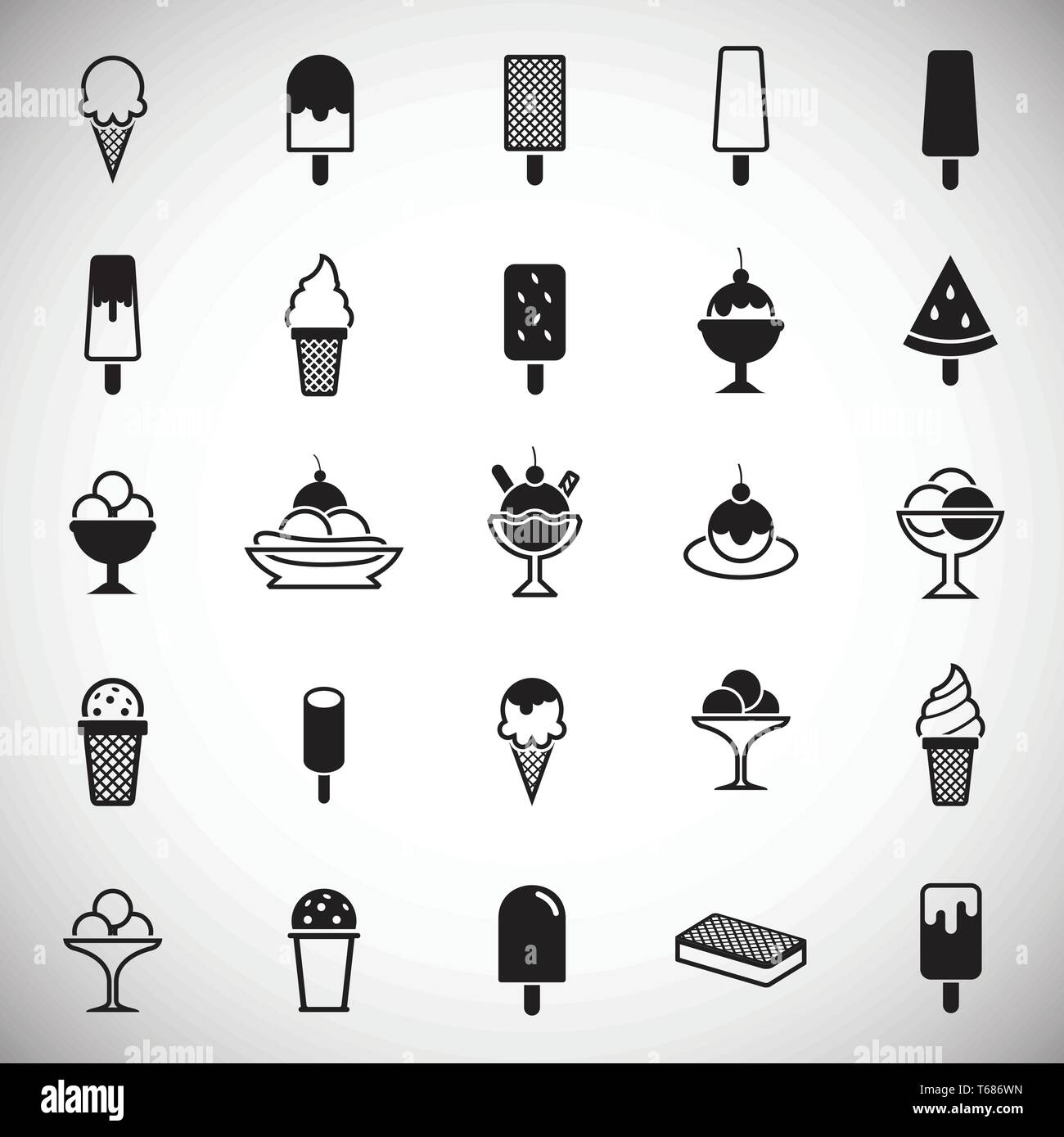 Ice cream icons set on white background for graphic and web design ...