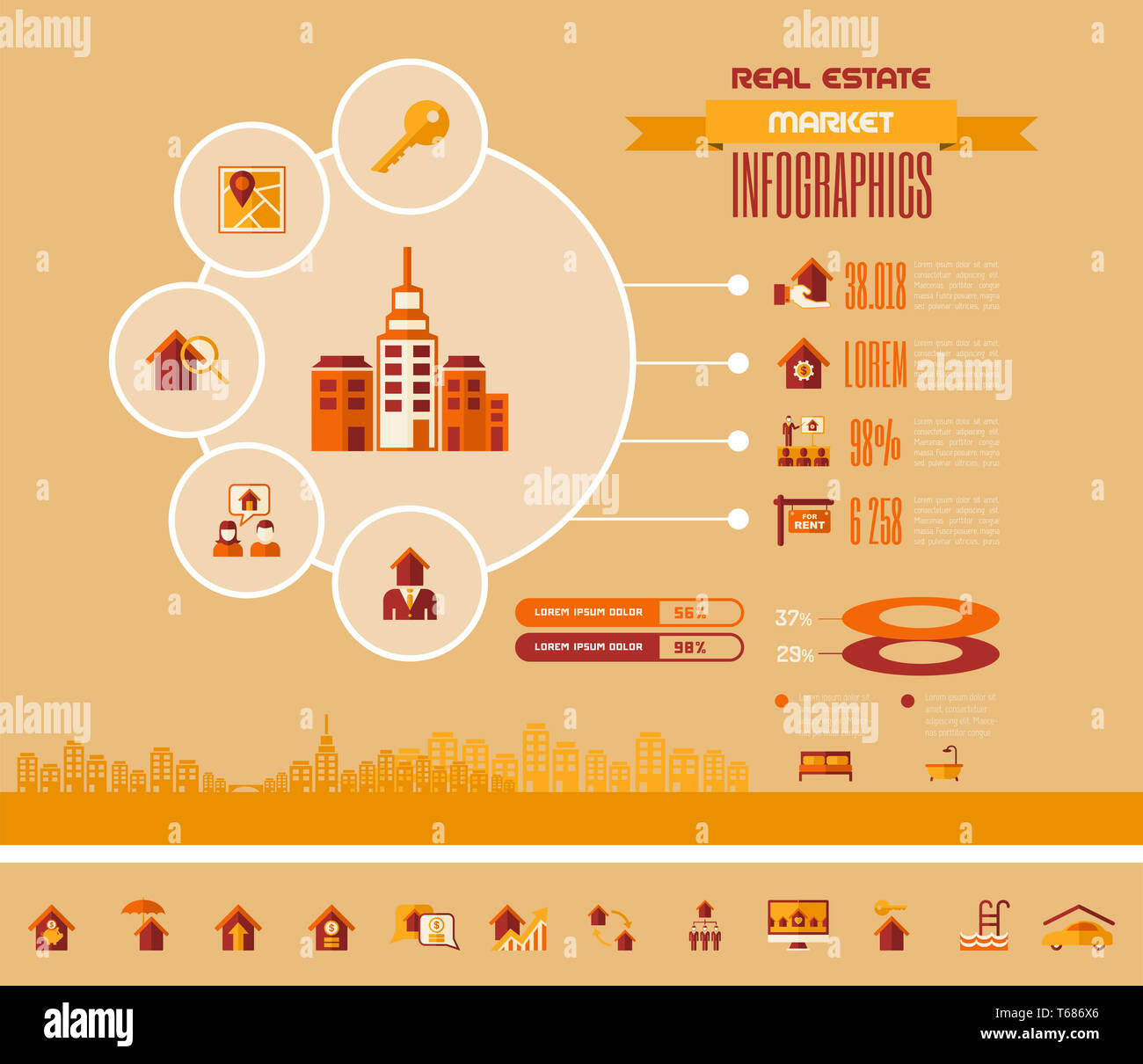 Real Estate Infographics Stock Photo - Alamy