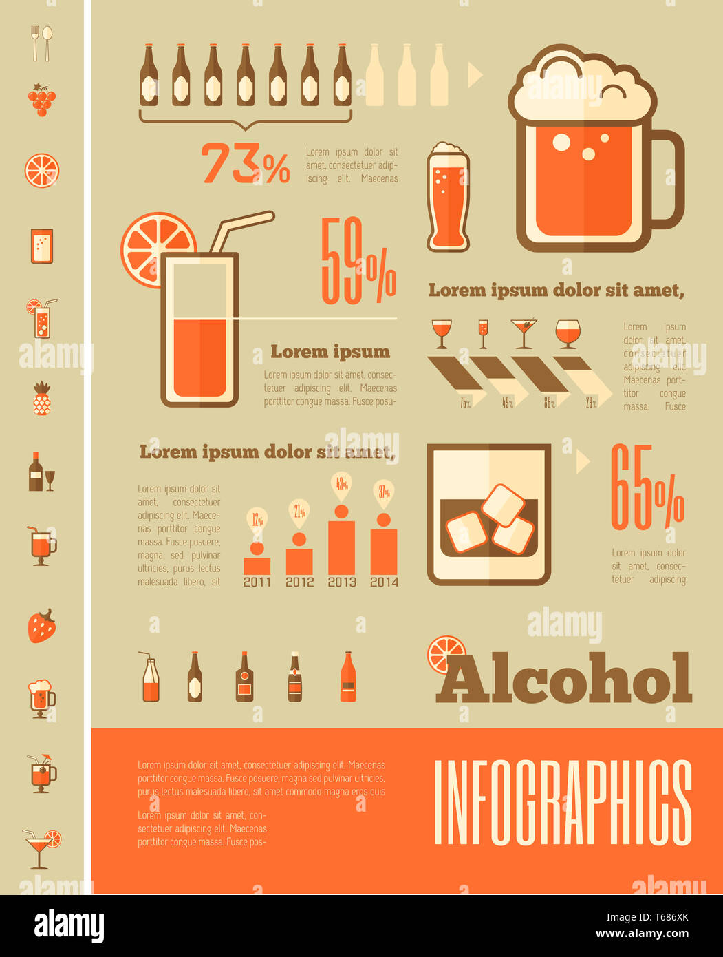 Alcohol Infographic Template Stock Photo - Alamy