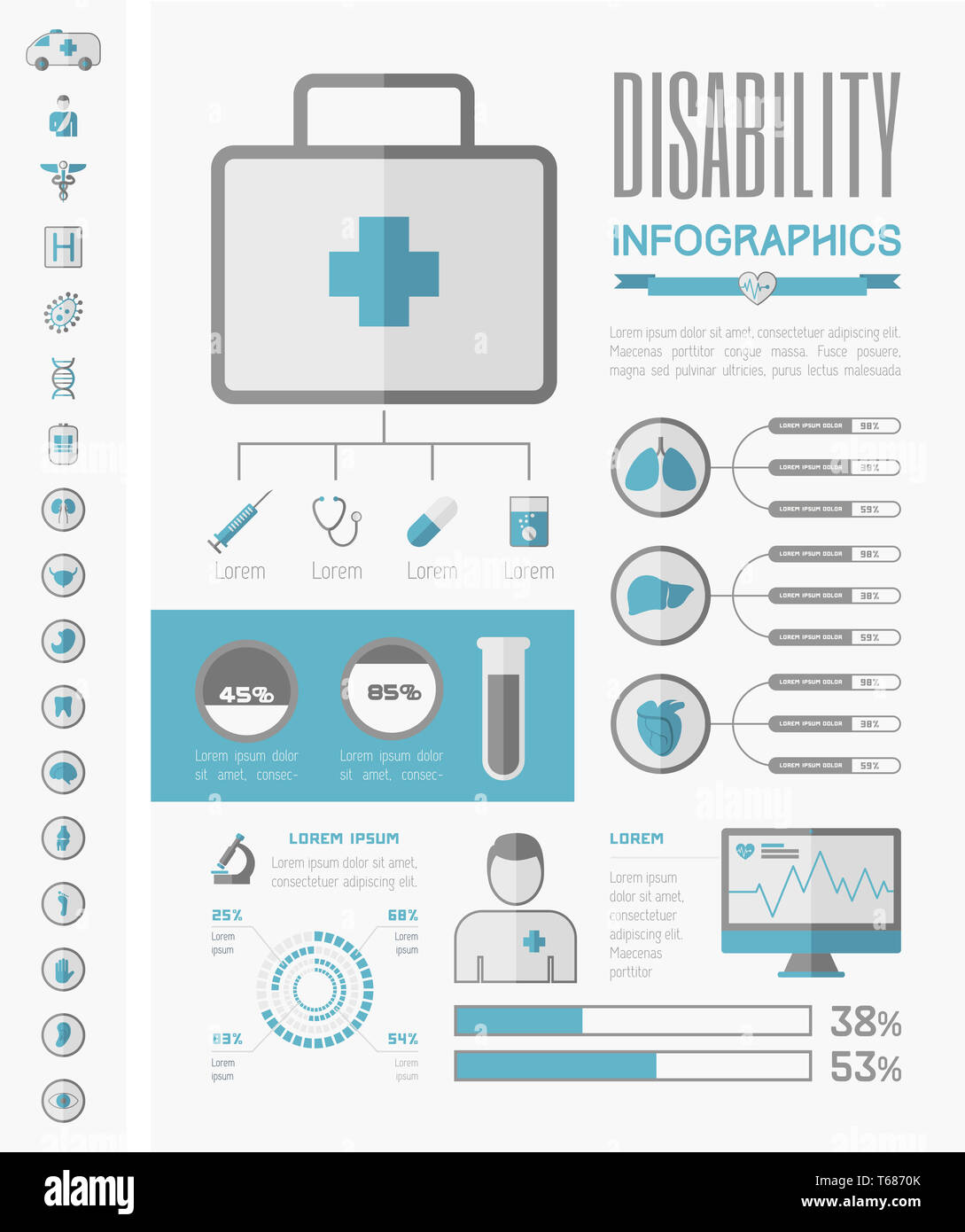 Medical Infographic Template Stock Photo - Alamy