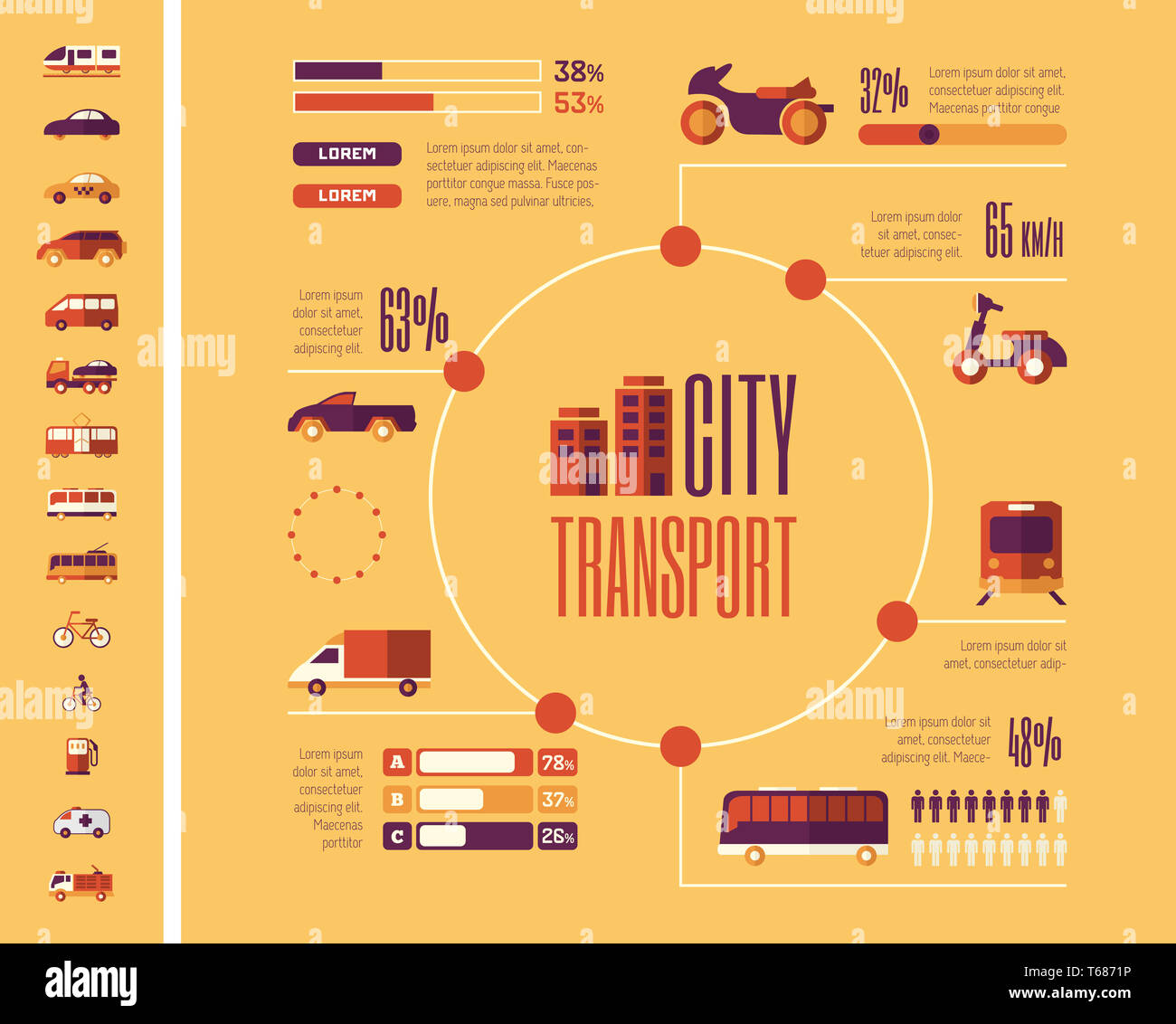 Transportation Infographic Template Stock Photo - Alamy