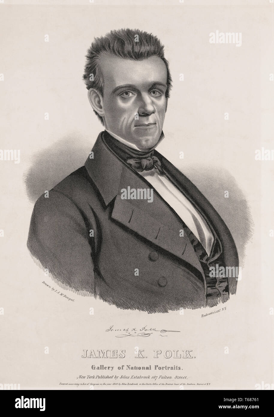 James K. Polk, Gallery of National Portraits, Drawn by J.A. McDougal ...