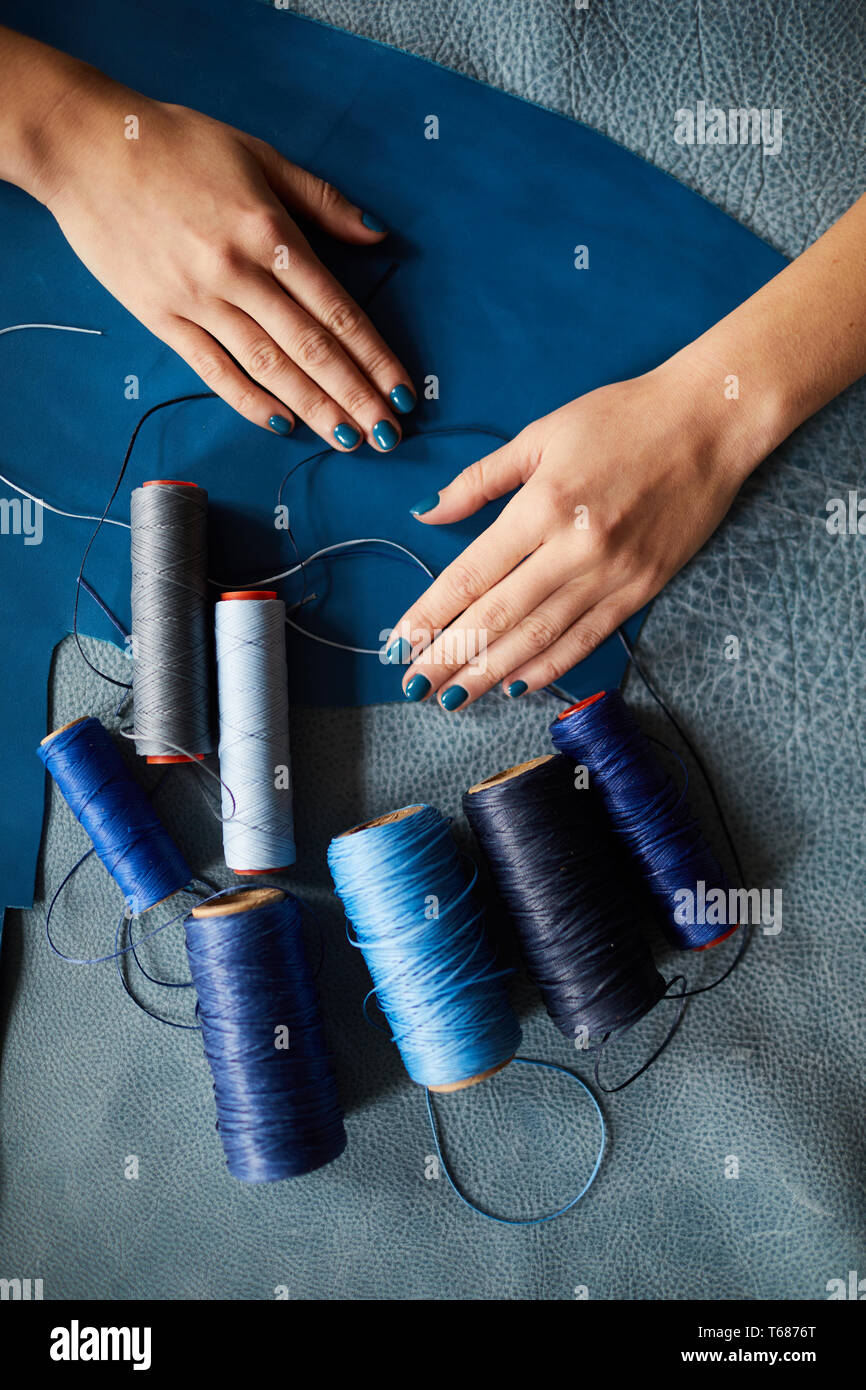 Blue Tailoring Background Stock Photo - Alamy