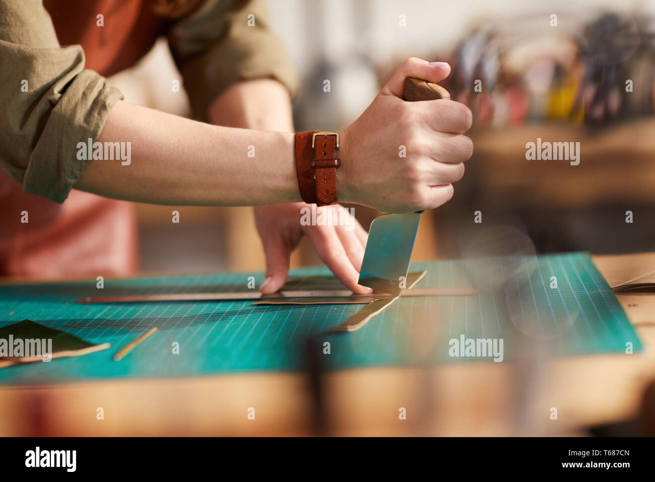 Female Crafter Closeup Stock Photo - Alamy
