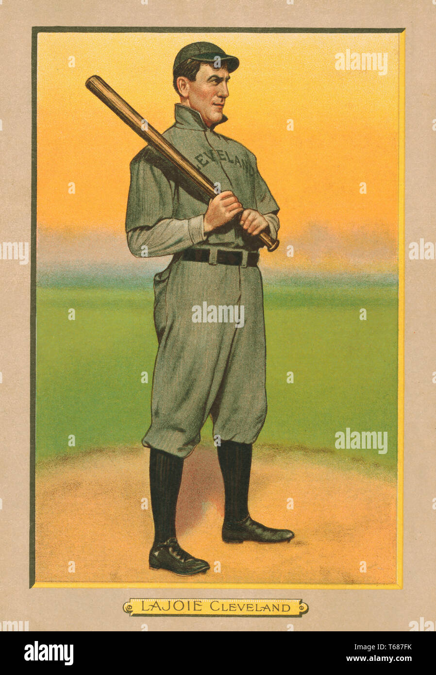 Nap Lajoie, Cleveland Naps, Baseball Card Portrait, American Tobacco ...