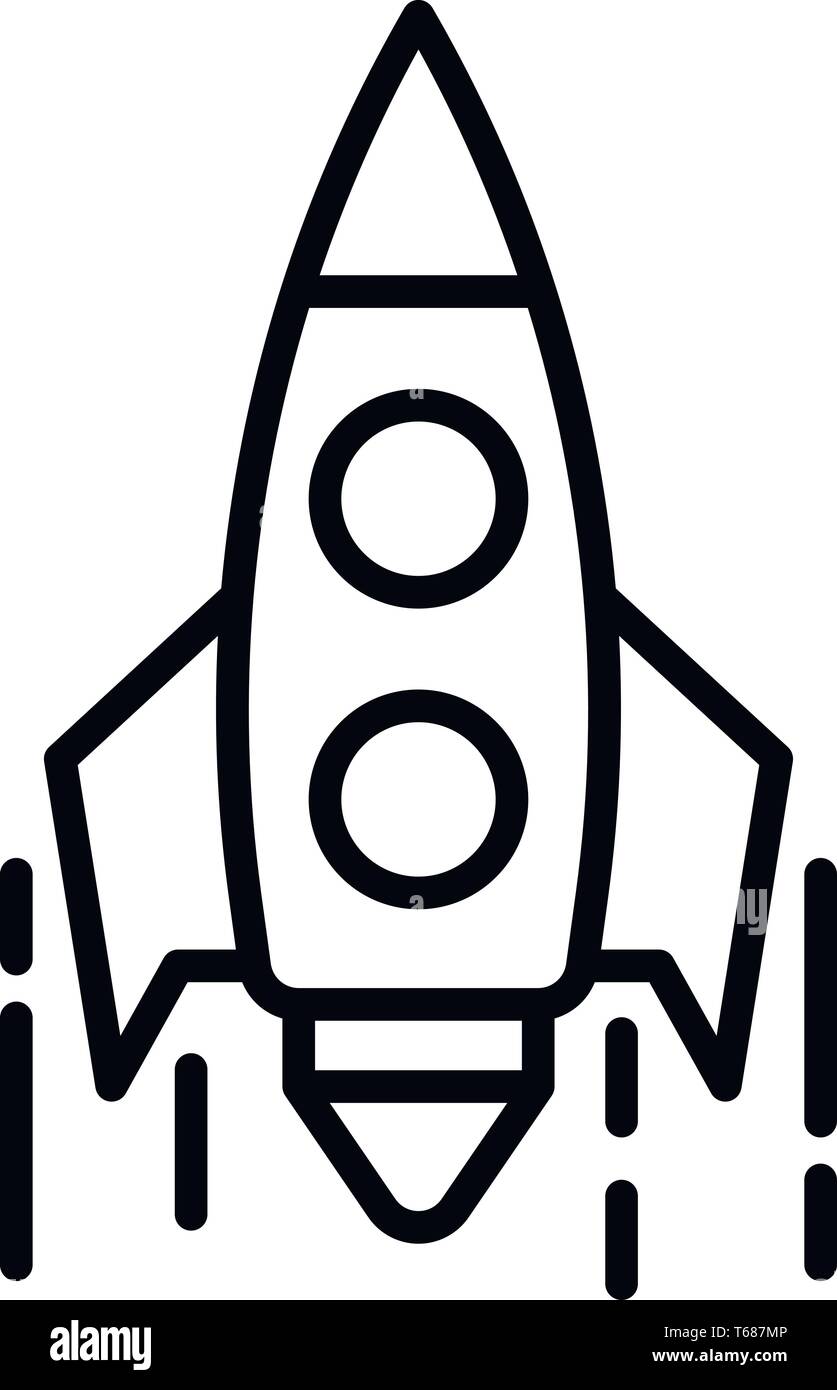 This vector image shows a rocket icon in glyph style. It is isolated on ...