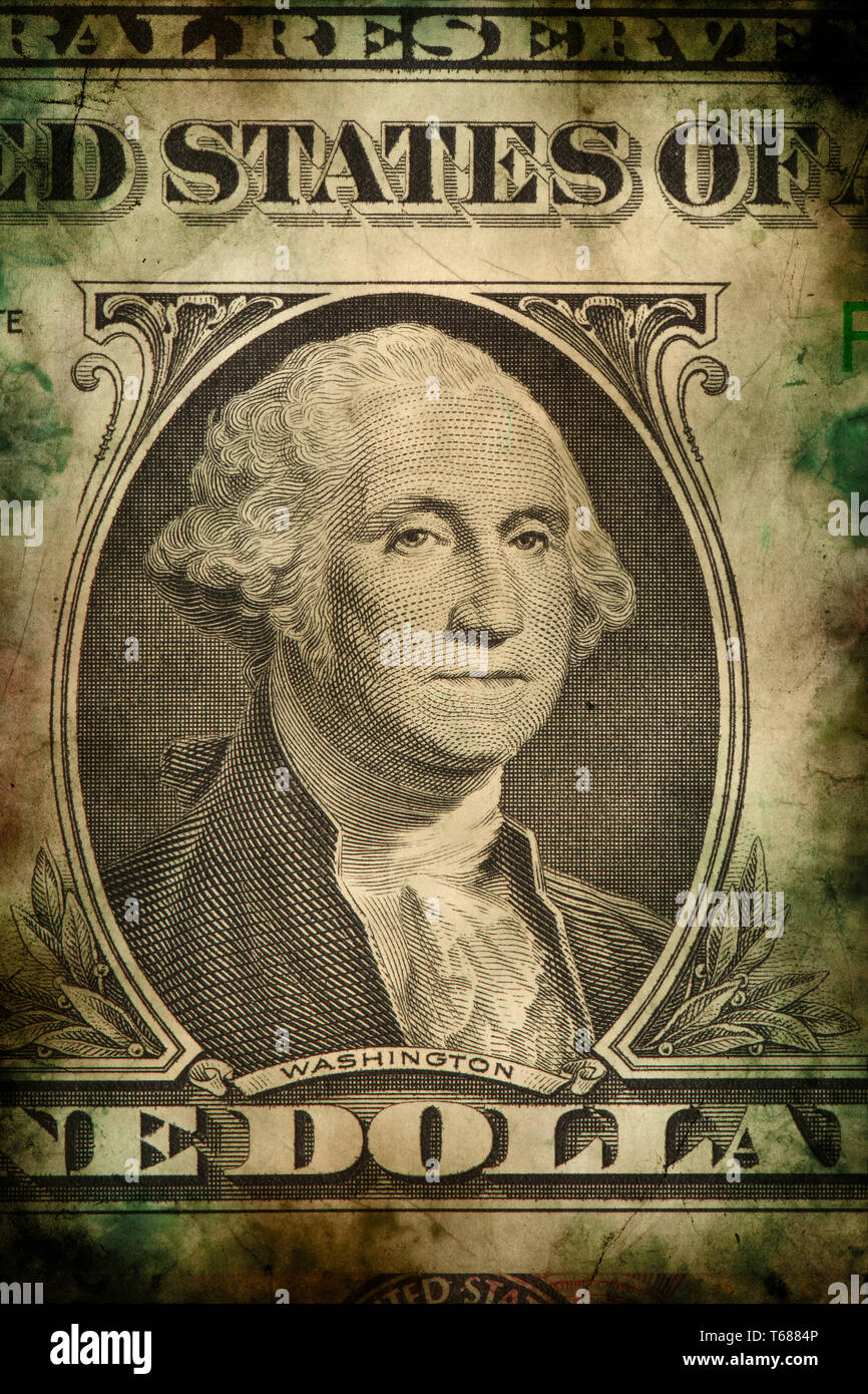 Macro of George Washington on USA dollar banknote Stock Photo - Alamy