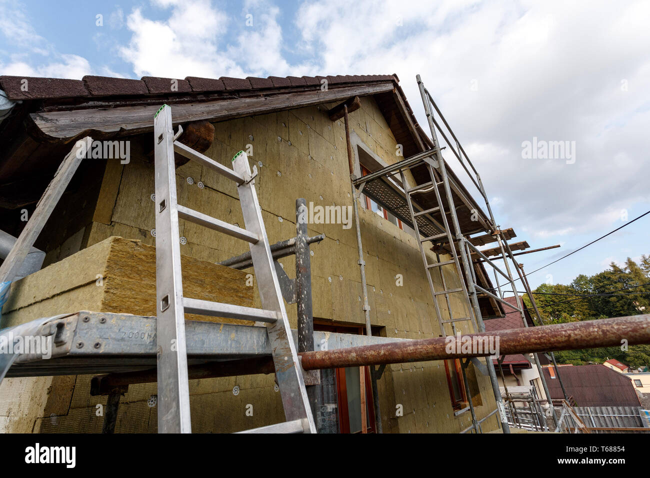 Construction or repair of the rural house Stock Photo - Alamy