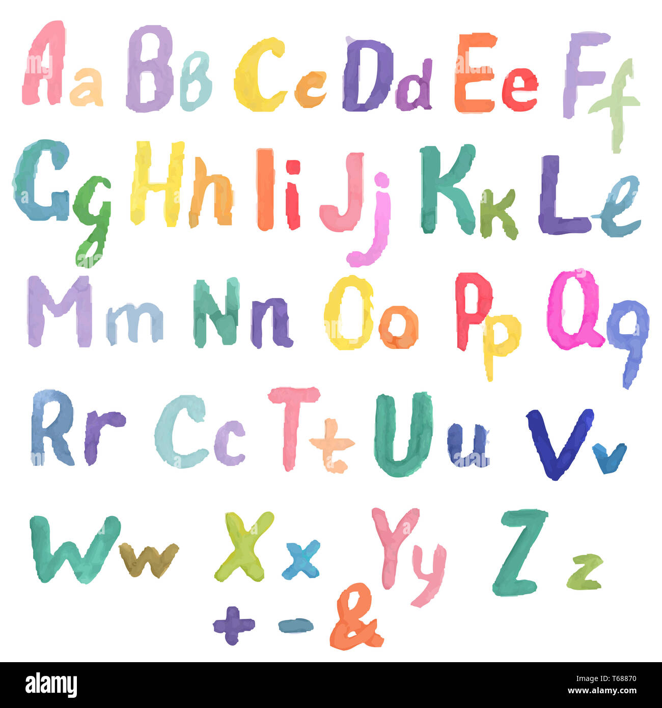 Painted watercolour alphabet hi-res stock photography and images - Alamy