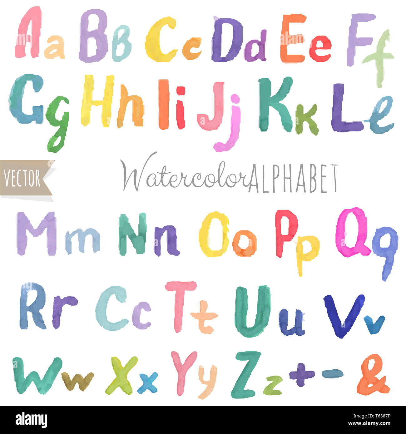 Watercolor alphabet hi-res stock photography and images - Alamy