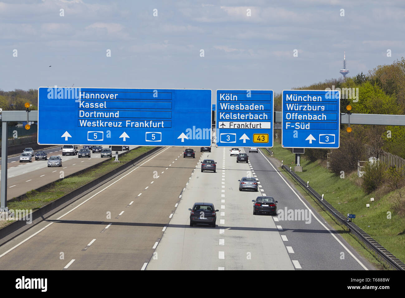 Traffic on a typical German Autobahn, Germany Stock Photo - Alamy