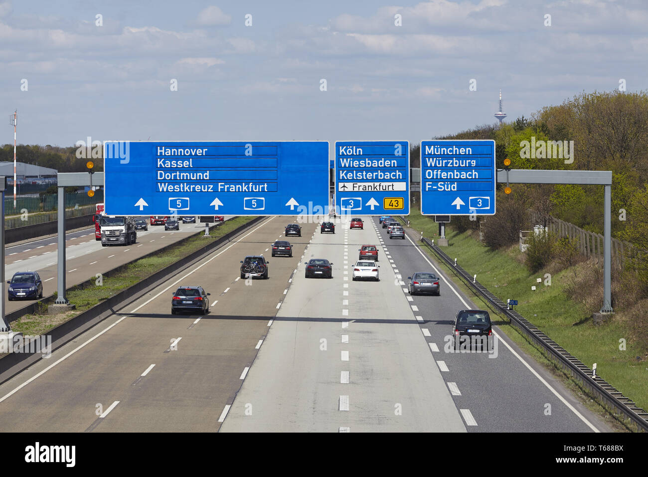 Traffic on a typical German Autobahn, Germany Stock Photo - Alamy