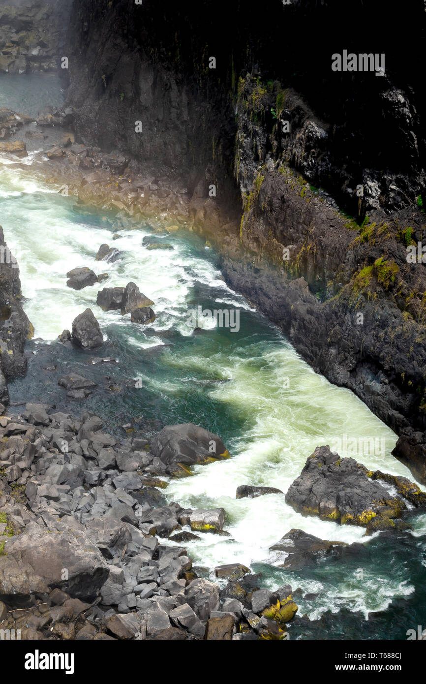 The Victoria falls, view from top to canyon Stock Photo - Alamy