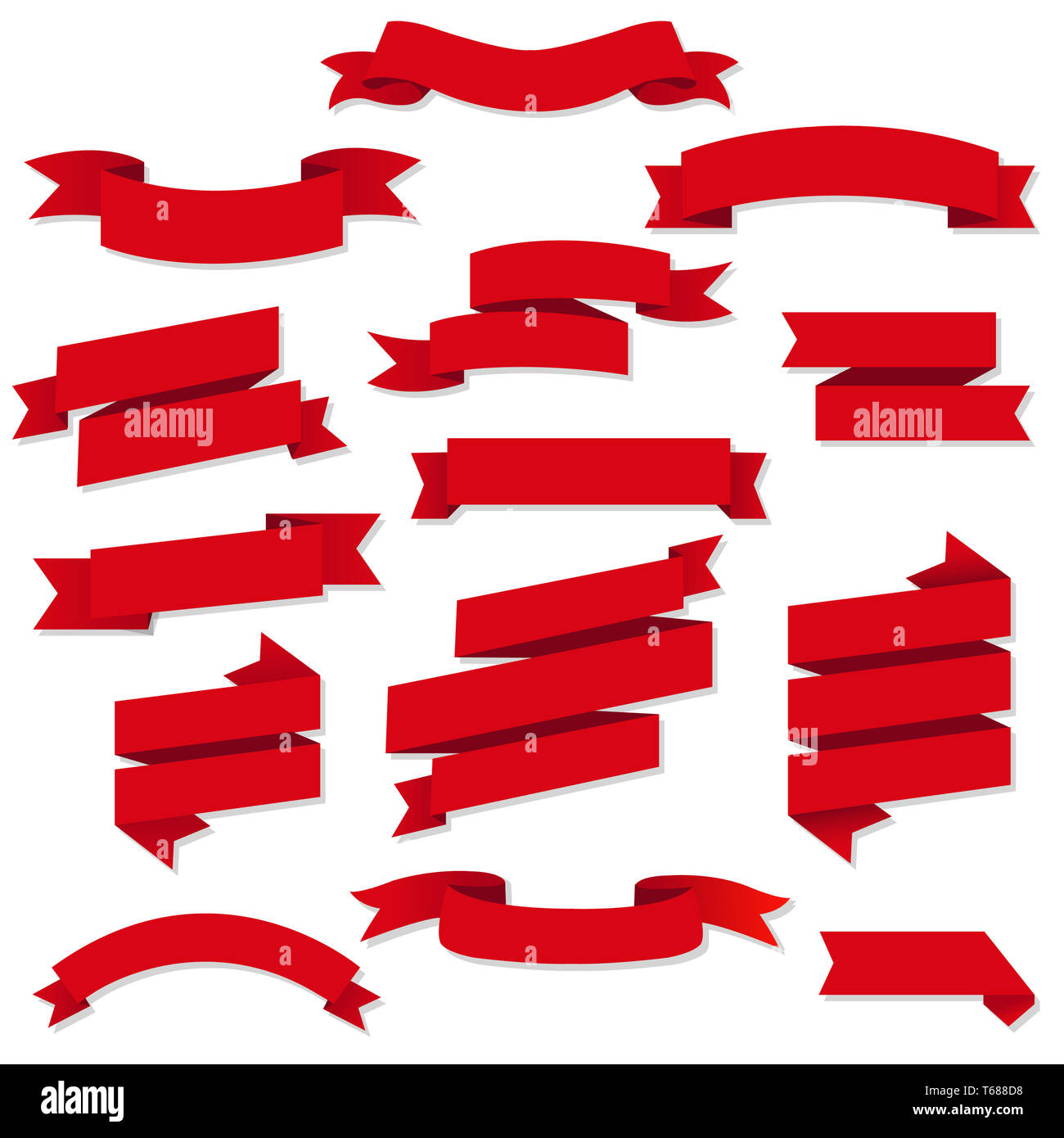 Red Web Ribbons Set Stock Photo - Alamy