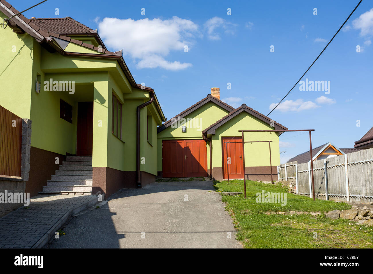 repaired rural house Stock Photo - Alamy