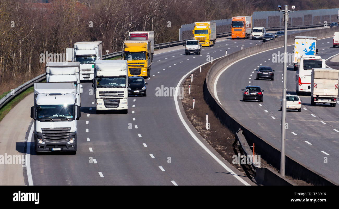 Traffic on a typical German Autobahn, Germany Stock Photo - Alamy
