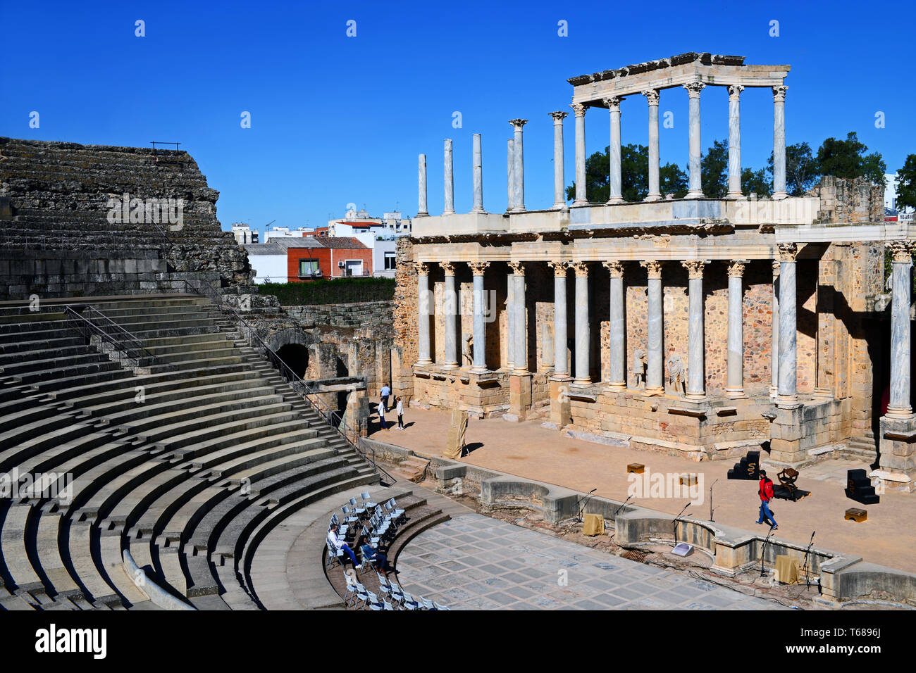 Roman Theatre of Merida, constructed in the years 16 to 15 BCE and ...