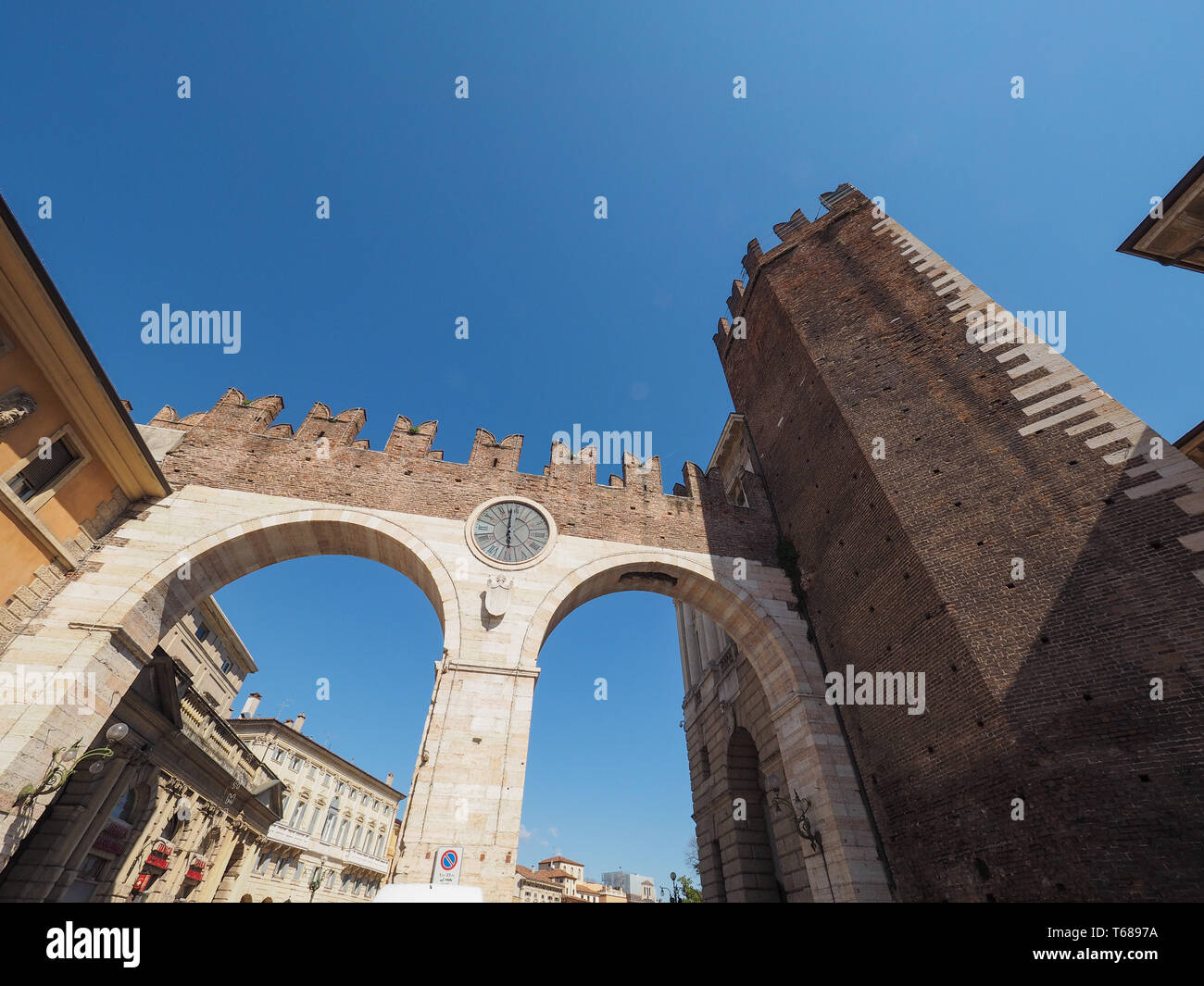 VERONA, ITALY - CIRCA MARCH 2019: Portoni della Bra gate Stock Photo ...