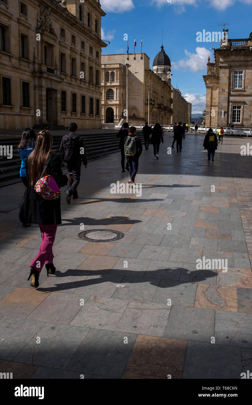 People walking the streets of Bogota, Colombia Stock Photo - Alamy