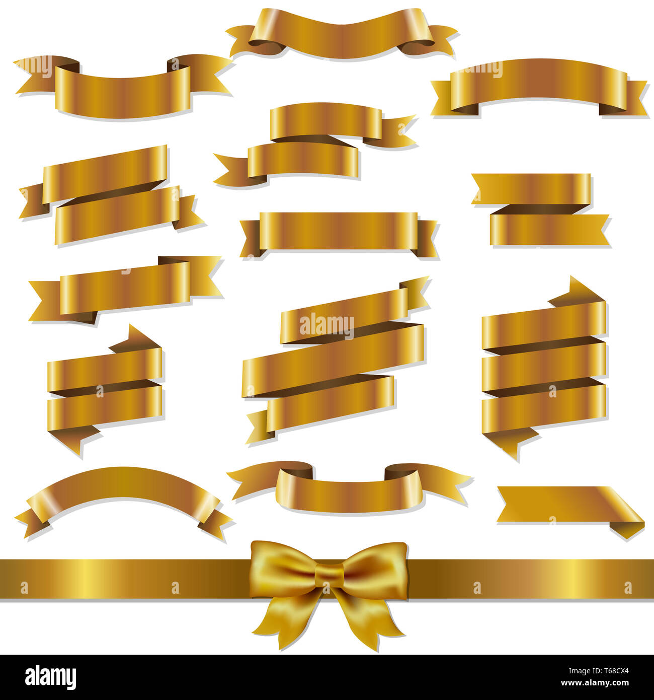 Golden Ribbons Set Stock Photo - Alamy
